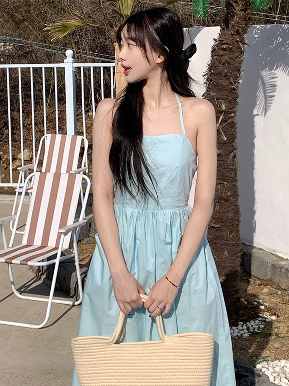 사계절 바캉스💙 하늘 뒷트임 원피스 롱원피스 나시원피스 뷔스티에원피스 끈원피스 여행원피스 비치원피스 휴양지원피스 여행 호캉스 비치웨어 플레어원피스 홀터넥원피스 홀터넥