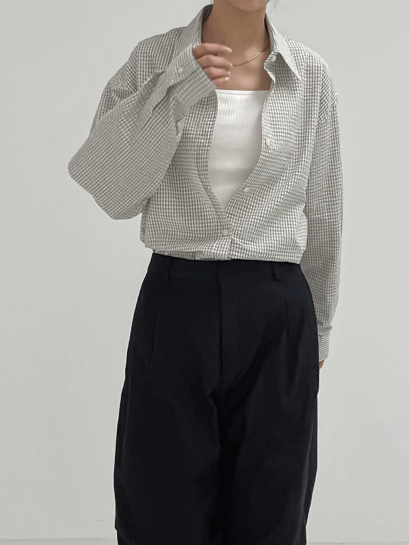 인챈트미 스퀘어 체크 루즈핏 셔츠 (2C)