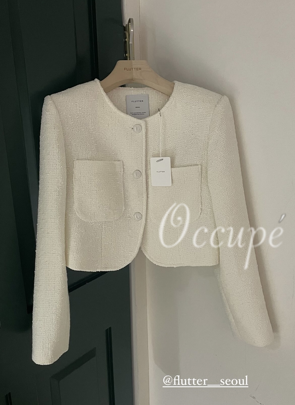 오큐페 [당일발송]플러터 미니 트위드 자켓 (2col) flutter 봄자켓