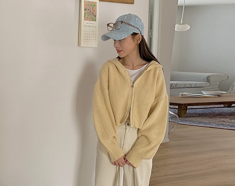 리리앤코 클로네디 골지 니트 투웨이 크롭 후드 집업 봄 신상 봄옷 봄집업 니트집업 크롭집업 투웨이집업 크롭니트 골지니트 벌룬소매 벌룬핏 데일리룩 페미닌룩 하객룩 출근룩