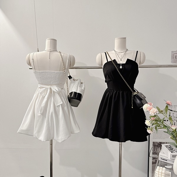 이프유마인 당일발송 페미닌바캉스룩 가을 티케 튤립 팅커벨 리본 스트랩 백트임 뒷트임 튜브탑 밴딩 스모크 레이어드 이너 A라인 플레어 캉캉 슬립 뷔스티에 나시