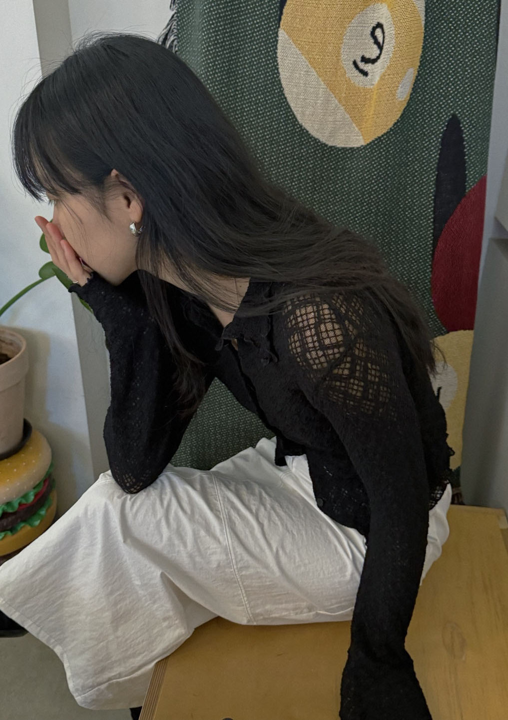 베르 나일론 스티치 스트링 롱스커트 (3COL) 블랙 차콜 화이트