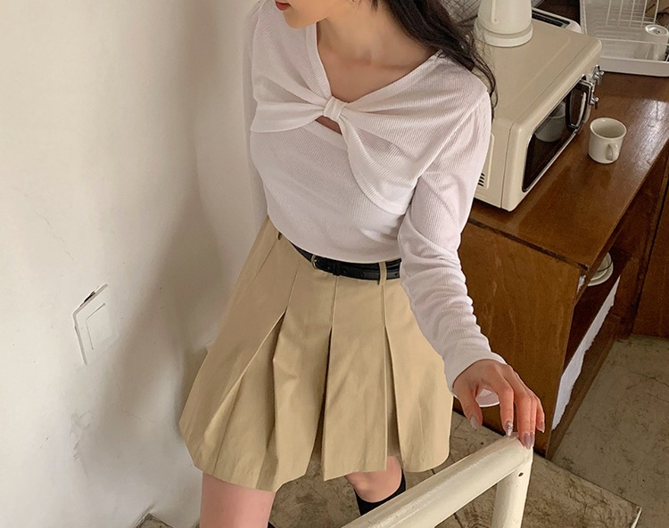 리리앤코 리에븐 스판 리본 볼레로 티셔츠신상 코디 여리한 자체제작 통통녀 꽃놀이 페미닌 러블리 데이트룩 데일리룩 캐주얼 슬림핏