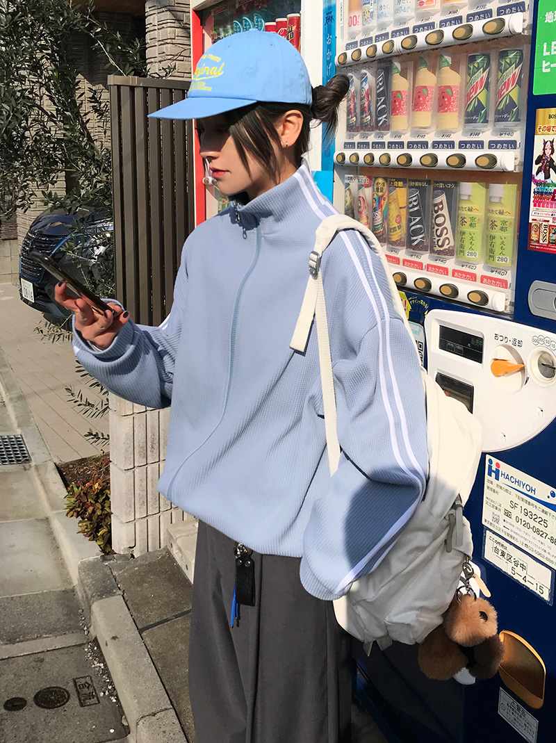 아케 WAFFLE TRACK ZIP-UP (4color!)