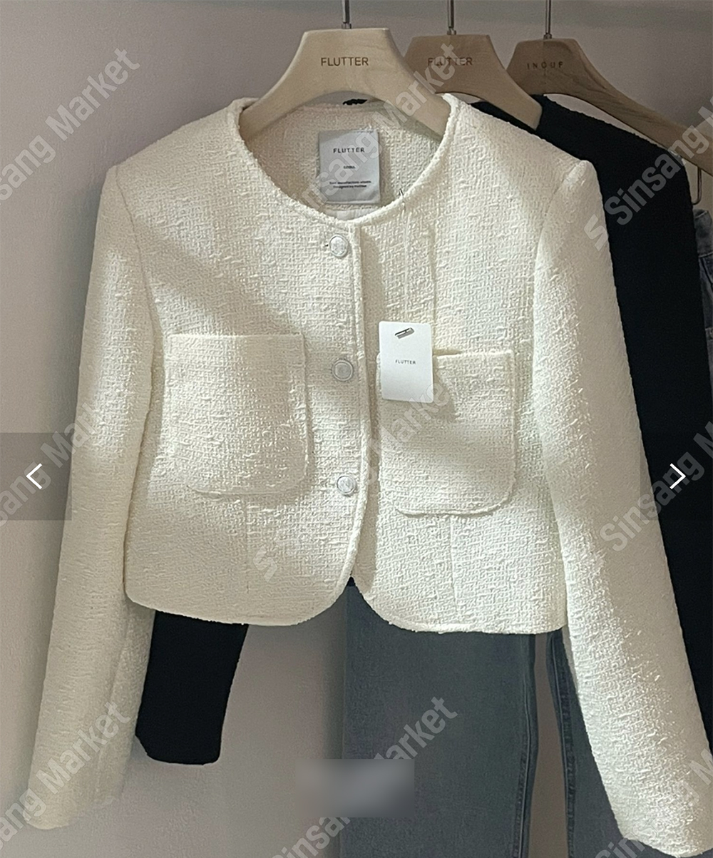 버나뎃 [당일 아이]플러터 미니 트위드 자켓 (2col) flutter