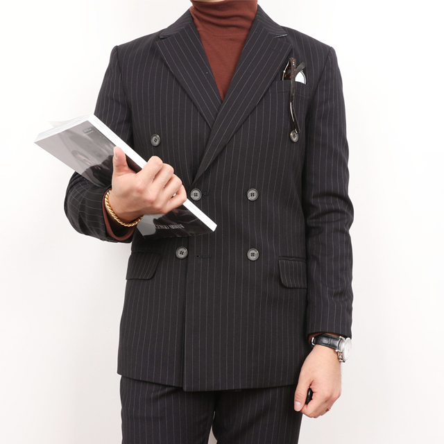 도프아웃 Royal striped double threepiece suit (3color)