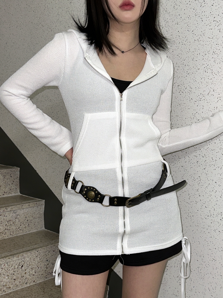 y2k 더 벨트 라인 롱 니트 집업(3color/5-7일 여유주문)