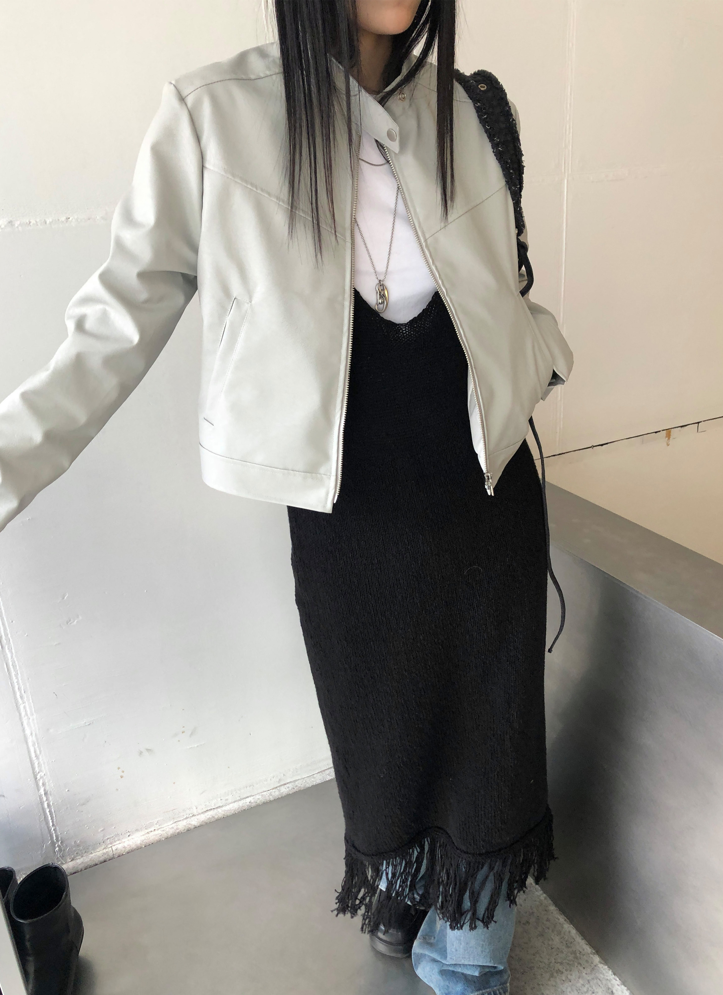 이이알하우스 Sure leather jacket (2C)