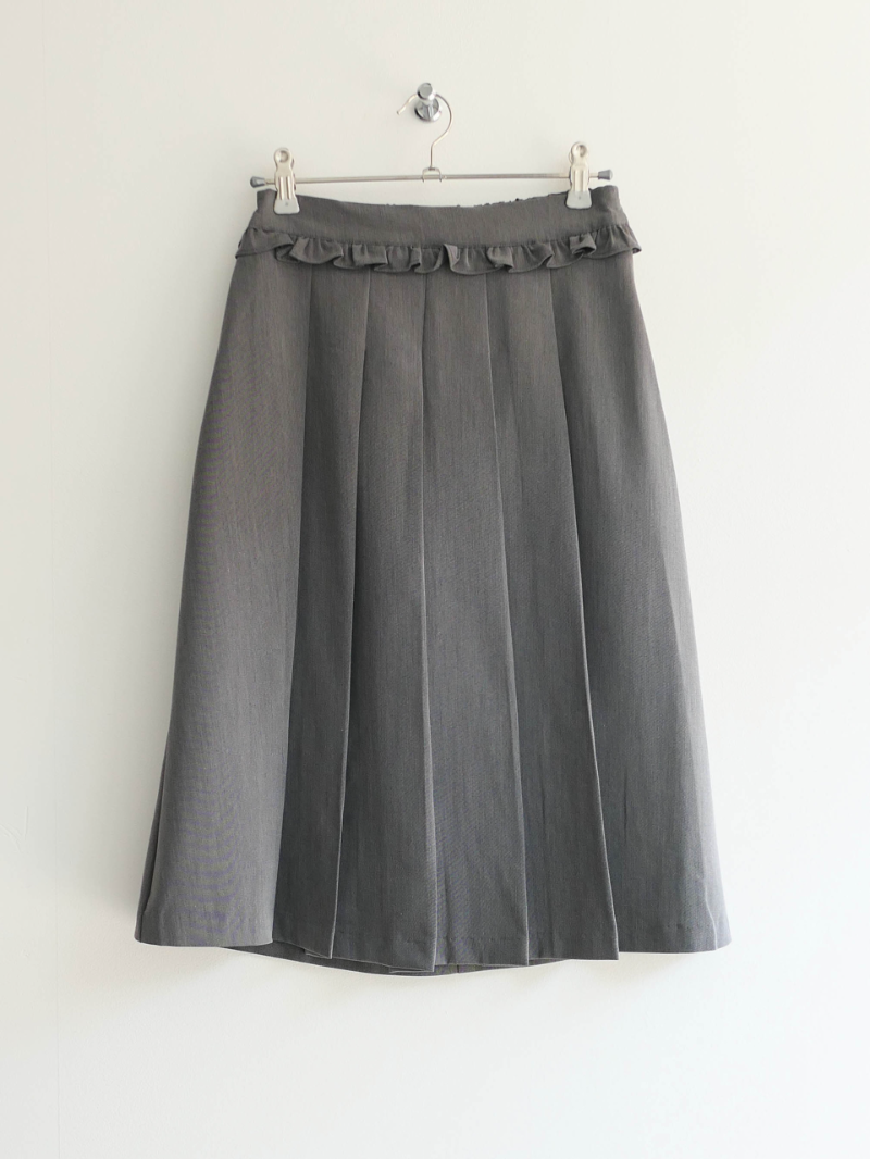 피타 프릴 플리츠 미디 스커트 (2c)