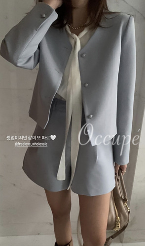 오큐페 [당일발송]프리러브 로얄 노카라 자켓 (2col) freelove