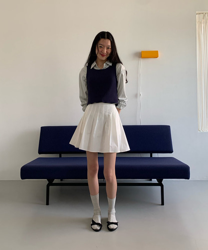 버나뎃 웨더 미니 핀턱 스커트 (2col) weather