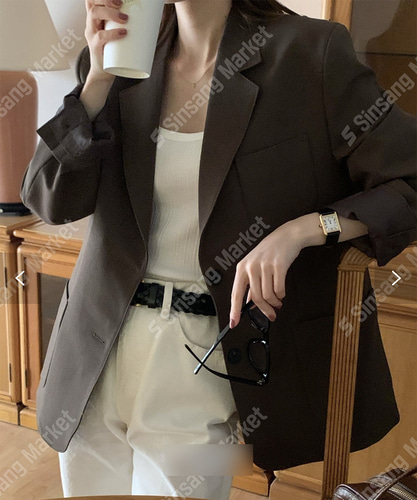 버나뎃 [당일 브라운]컴히얼 포켓 싱글 자켓 (2col) comehere