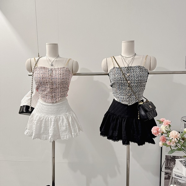 이프유마인 Y2k하이틴유니크 여름 카더 발레코어 펀칭 레이스 하이웨스트 로우라이즈 A라인 플레어 플리츠 셔링 프릴 캉캉 미니 스커트 2color