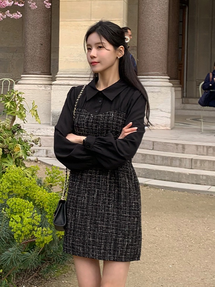 리리앤코 리트니에 배색 트위드 셔링 미니 원피스신상 자체제작 룩 데일리룩 데이트룩 출근룩 오피스룩 하객룩 격식룩 러블리룩 여행룩 모던룩 트위드원피스 미니원피스 긴팔원피스