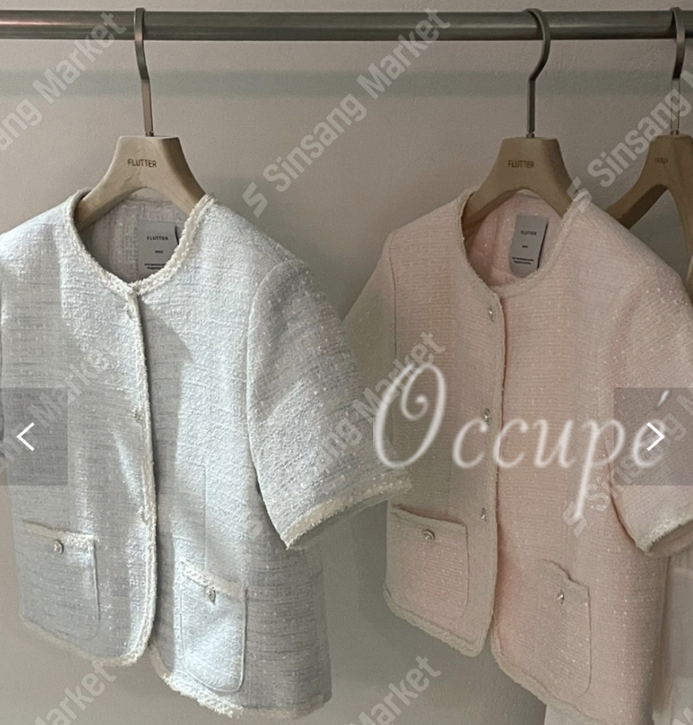 플러터 미오 트위드 자켓 (2col) flutter 반팔자켓