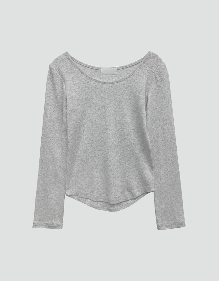 르에브 U-neck modal line tee