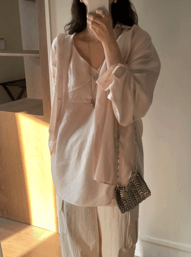 샵보애 (네이비 당일발송) basket 바스켓 디어 시스루 뷔스티에 블라우스 bl (3col)