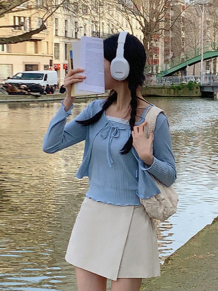 리리앤코 위트딜 스판 골지 레이스 나시 가디건 세트 신상 데일리룩 데이트룩 러블리룩 리본 발레코어 페미닌룩 레이어드 투피스 골지나시 가디건 벚꽃 자체제작 통통녀 빅사이즈