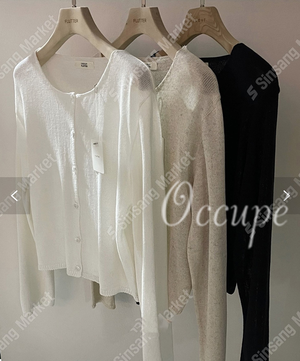 오큐페 [당일발송]플러터 라이크 린넨 가디건 (3col) flutter