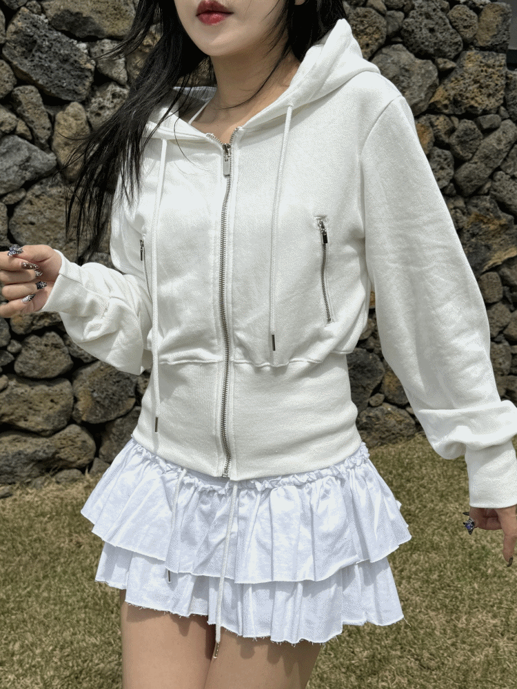 키미스 y2k 더 지퍼 슬림 라인 포인트 후드 집업(3color)
