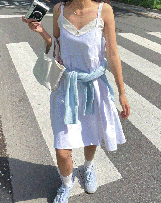 솔꾸 추천! 에이드 주름 끈 나시 ops (2color)