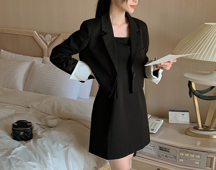 리리앤코 무료배송 드테블론 크롭 자켓 뷔스티에 미니 원피스 세트 끈조절 신상 벚꽃룩 데일리룩 데이트룩 여행룩 빅사이즈 하객룩 출근룩 자체제작 빅사이즈투피스 투피스