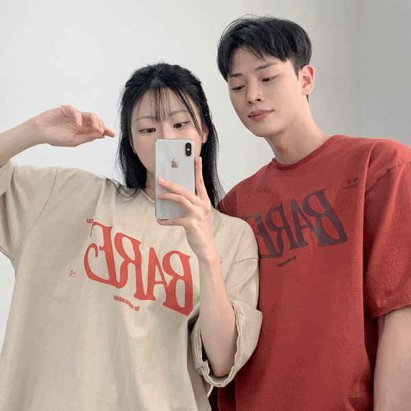 THE XXXY [오버핏/5컬러!] 빈티지 뮤트 데끼 컷팅 반팔 #2809 박스핏 빅사이즈 유니섹스 커팅 프린팅 나염 레터링 힙무드 힙한 여름 반소매 시원한 티셔츠 커플 ...