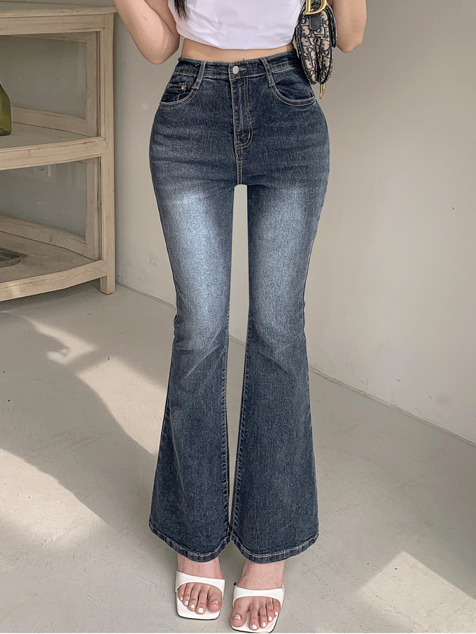 하이클래식 [허리쏘옥/4col/인생핏/기획특가] 스톤워싱 Y2K 말라보이는 빈티지 워싱 스판 하이웨스트 세미 부츠컷 데님 청바지