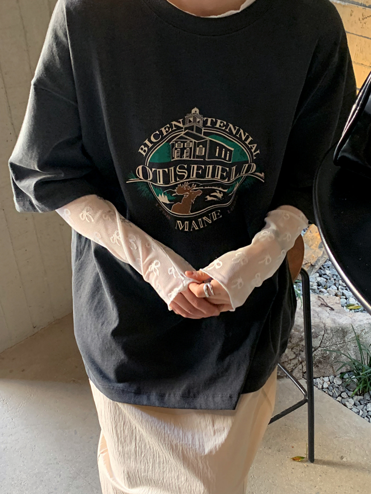 어리틀빗 see-through ribbon top (2color)