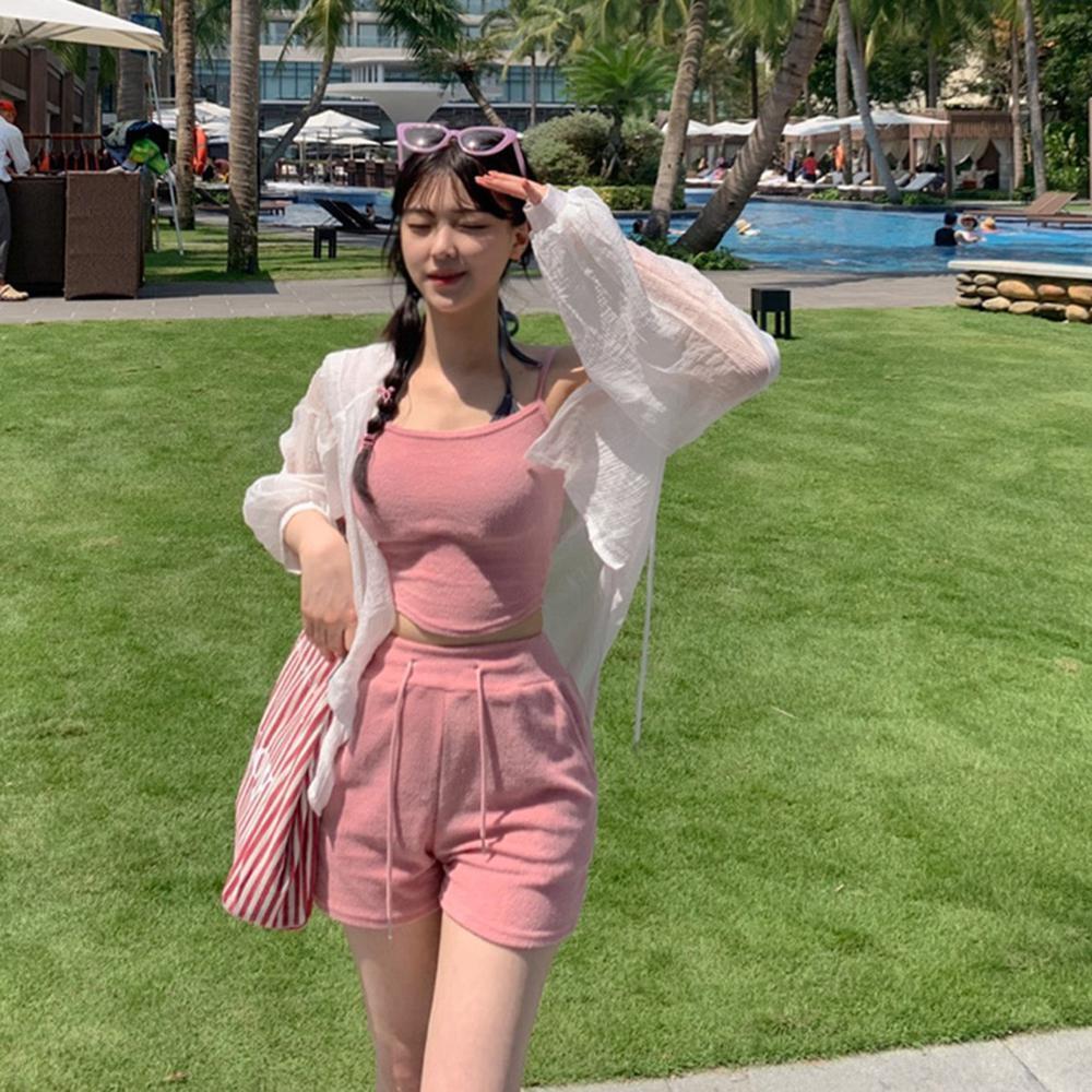 워너비뮤즈 무배🚀 테리set⊰ 찐강추 세트가격 소프트 테리 타올 트레이닝 세트 굴림 끈나시 밴딩 반바지 투피스 세트웨어 이지웨어 글램핏 캐주얼 3col