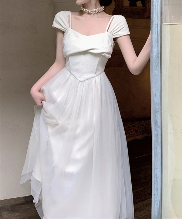 포앤바이앤 ★브라이덜샤워 공주 드레스★ 볼륨 하트넥 캡소매 슬림핏 하이웨스트 풀스커트 샤 롱 원피스 러블리 샤랄라 셀프 웨딩 사진 촬영