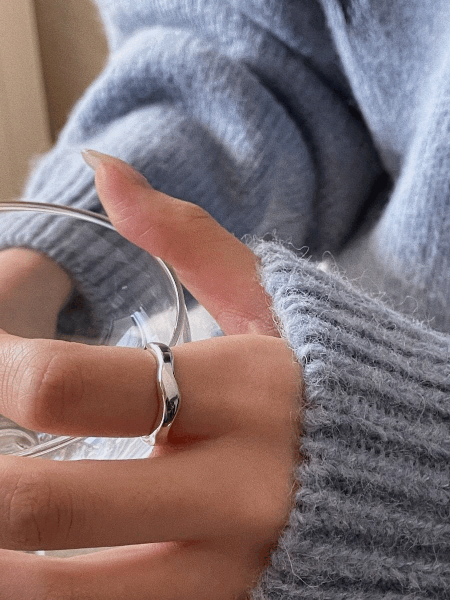 브룸 925silver wave ring