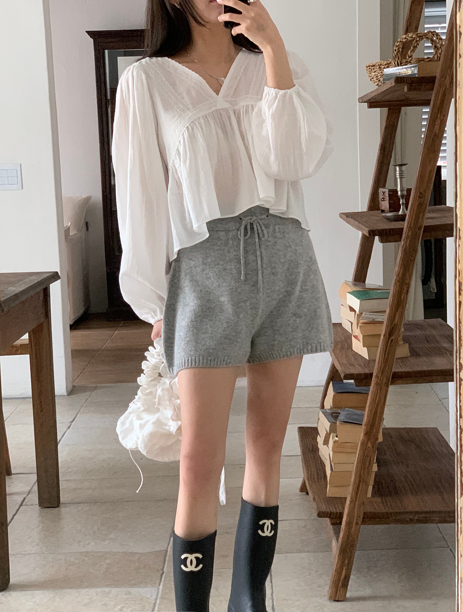 유어리스트 미엘 에즈 니트 팬츠 miel (3col) 밴딩 숏 반바지