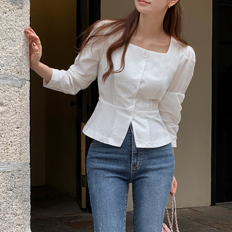 모어렌 6천장돌파🔥하객룩블라우스 오늘출발일부 Made Tbs0392 베르유 스퀘어넥 플레어 블라우스반팔긴팔ver봄블라우스스퀘어블라우스긴팔블라우스