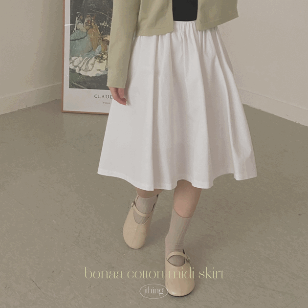 잇힝 (국내제작) bonaa 코튼 미디 스커트
