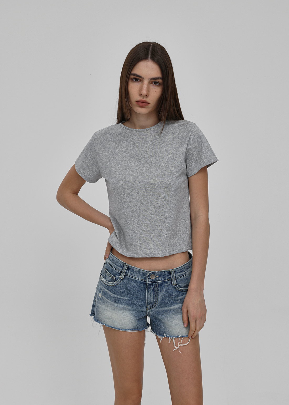 블랙업 [4천장판매] [B-BASIC] 워셔블 쿨 라운드 반팔티 (2SIZE)