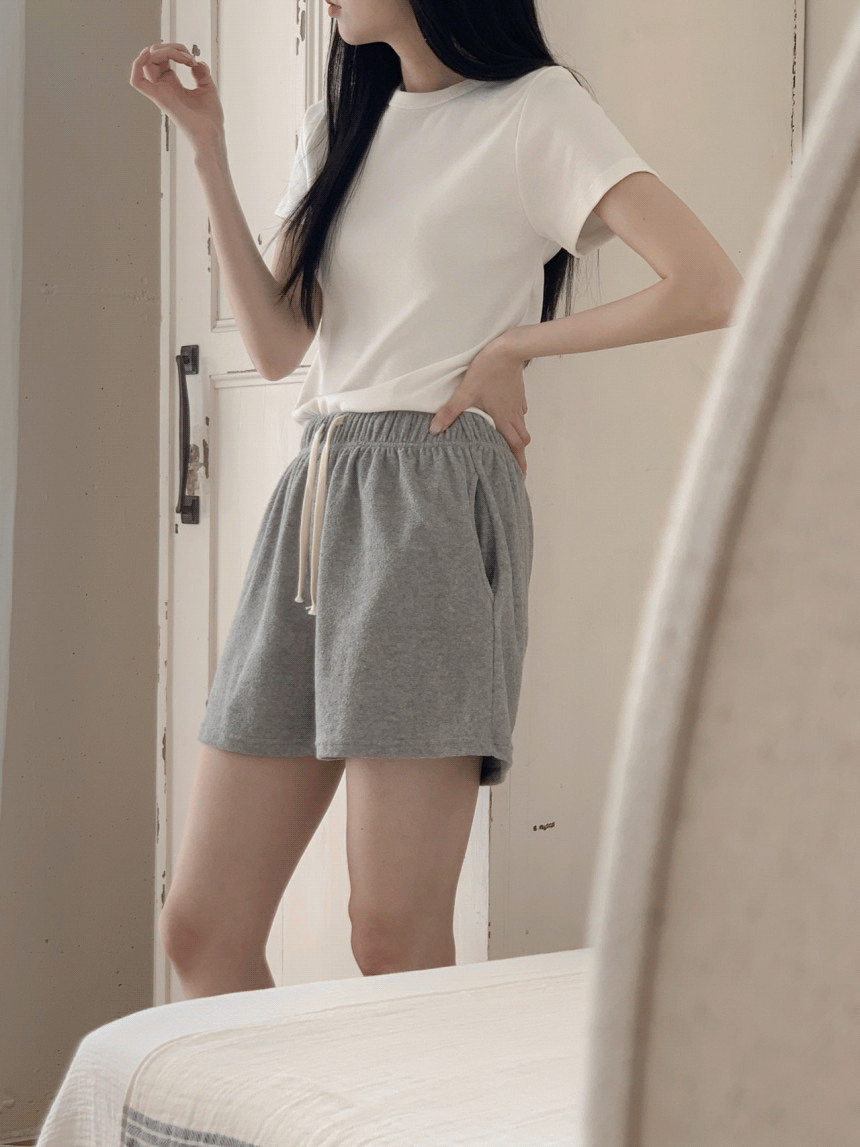 샵보애 overclassic 오버클래식 테리 반바지 썸머 코튼 쇼츠 밴딩 데일리 숏 팬츠 pt (2col)