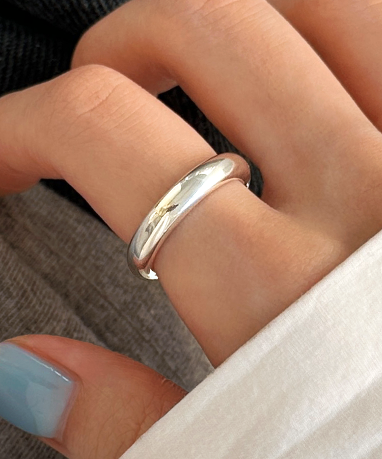 마룬 [무배] 실버925 4mm 볼드 두꺼운 엥게이지 민자 볼륨 가락지 반지