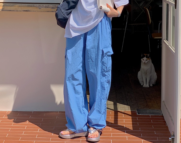 리리앤코 하이데인 바스락 밴딩 스트링 투웨이 카고 팬츠 여름 신상 여름옷 여름팬츠 밴딩팬츠 카고바지 카고팬츠 나일론 나일론팬츠 바스락팬츠 와이드 조거 스트링팬츠 썸머팬츠