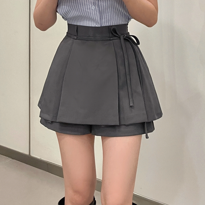 도은클로젯 자체제작 벨트set 아토 핀턱 와이드 밴딩 미니 스커트 팬츠 치마바지핀턱스커트밴딩스커트팬츠숏팬츠핀턱슬랙스슬랙스반바지반팬츠핀턱팬츠핀턱반바지