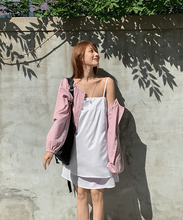 데일리쥬 모럴즈 실키 슬립 레이어드 나시 원피스