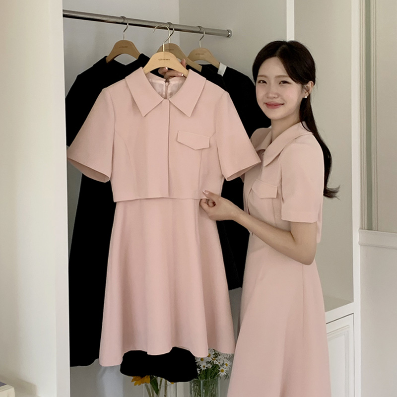 아뜨랑스 링클프리o2기장여름하객룩10등신비율🚚부분당일발송 아로엔 카라 쫀쫀 2기장 플레어 하객룩원피스 여름미니원피스 반팔 반팔롱원피스 원피스 Op15745 통통