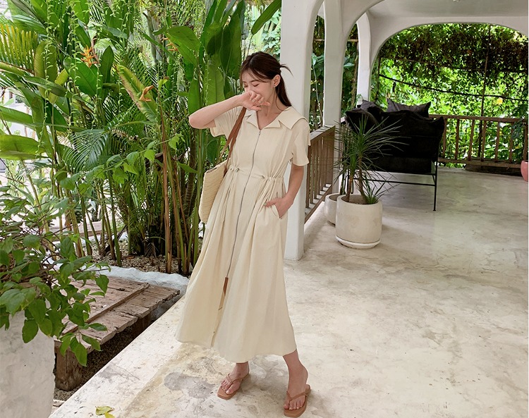 리리앤코 젠더비 링클 스판 세일러카라 집업 스트링 롱 원피스 여름 여름신상 썸머룩 썸머 신상 세일러카라원피스 세일러원피스 지퍼원피스 캐주얼 캐주얼원피스 스트링원피스 지퍼