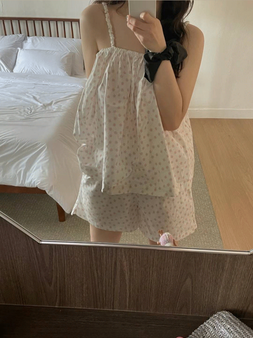 샵보애 basket 바스켓 퍼밍 파자마 밴딩 잠옷 세트 셋업 set (2col)