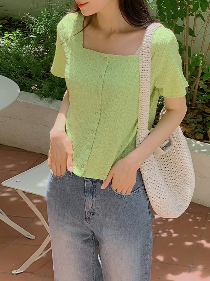 리리앤코 오티븐 스판 링클 스퀘어넥 블라우스 가디건 자체제작 여름 신상 여름옷 스퀘어넥 여름가디건 가디건블라우스 반팔블라우스 반팔가디건 링클가디건 링클블라우스 데일리룩