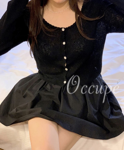 오큐페 [블랙당일]미엘 릴리 가디건 (4col) miel 물결 린넨가디건