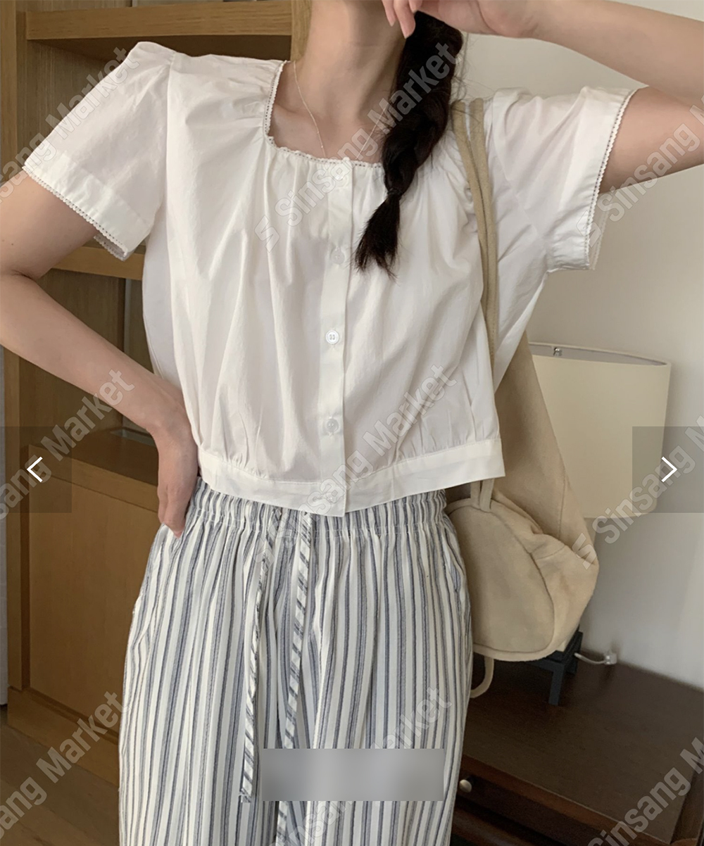 버나뎃 멜라운지 프링 블라우스 (2col) mellounge