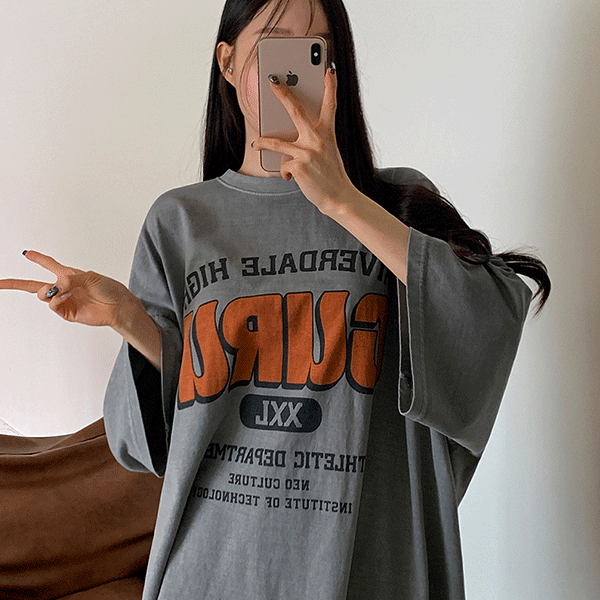 본지샵 [4XL,빅사이즈,오버핏,통통,77-88,힙한,스트릿] 루 투엑스 피그먼트 박시핏 반팔 티셔츠 - t [무료배송]