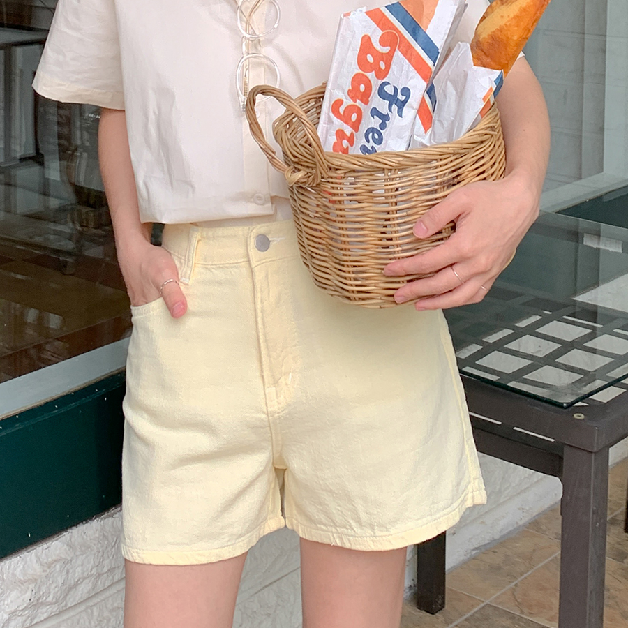 아더먼데이 쿨아이스🧊핏보장 소프트 컬러 썸머 코튼 반바지 파스텔컬러 에이핏 여름데님 3부 하프팬츠 바캉스룩 휴양지 페스티벌 축제