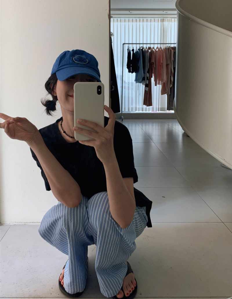 잇츠밤비 임부복가능* 시어서커 스트라이프 밴딩 팬츠 2col